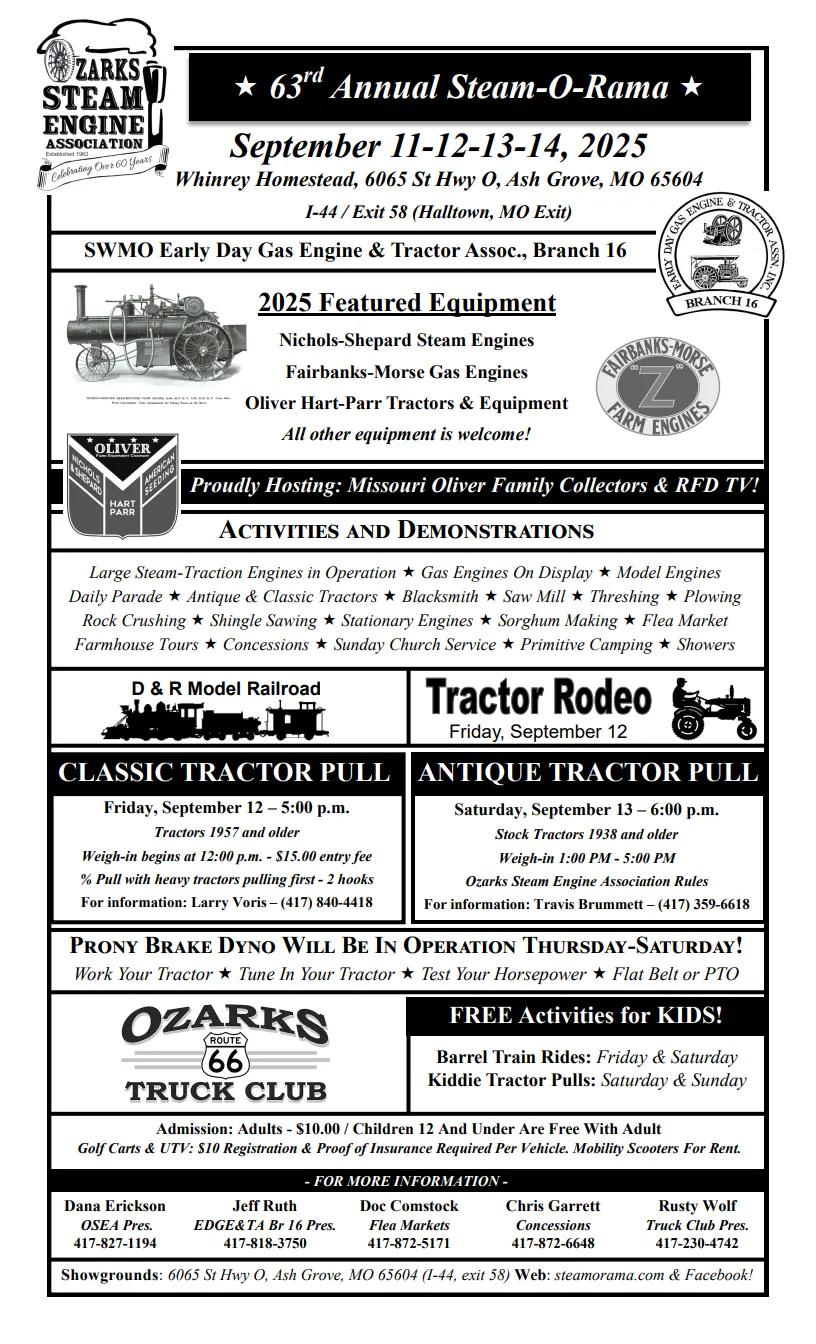 2025 Show | 64th Annual Steam-O-Rama