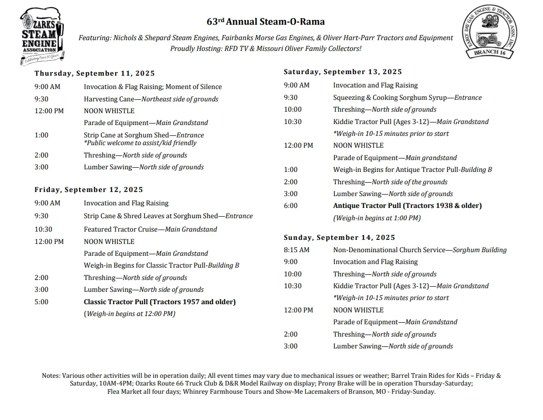 2025 Show | 64th Annual Steam-O-Rama