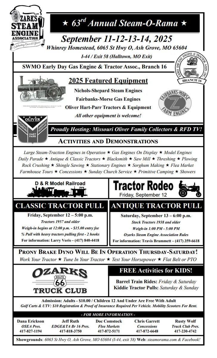 2025 Show | 64th Annual Steam-O-Rama